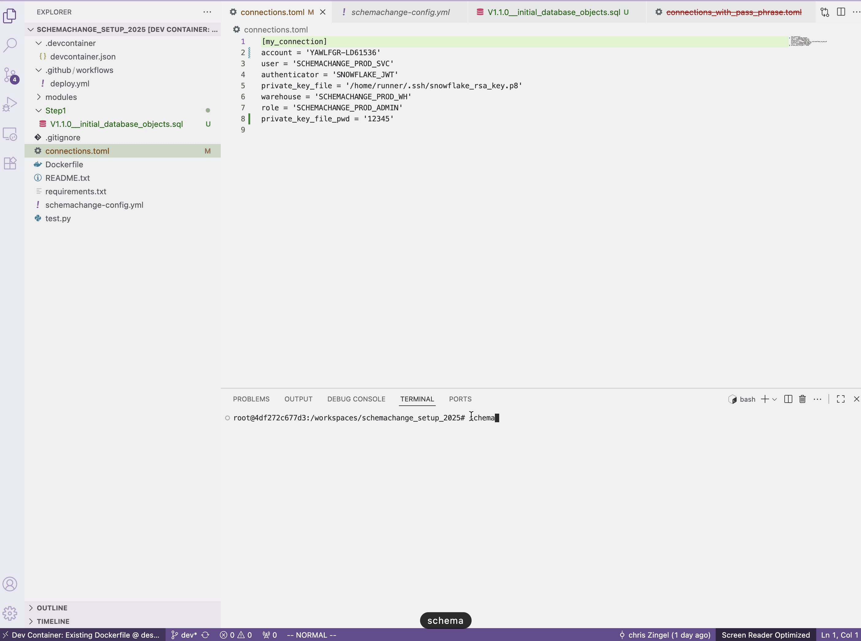 SchemaChange deploying to Github - Chris Zingel Blogs
